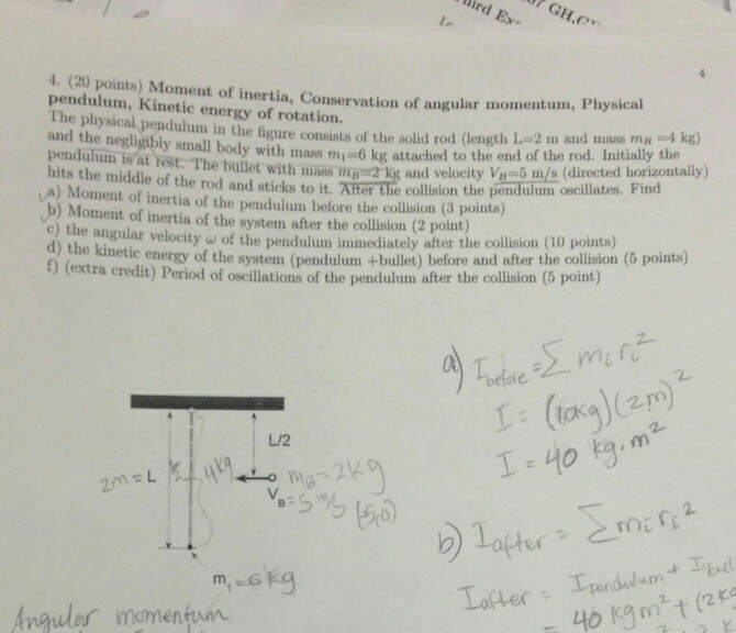 Solved Ird Ex Gh 4 20 Points Moment Of Inertia