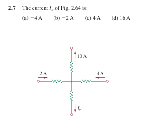 Solved The current I, of Fig. 2.64 is: (a)-4A (b)-2A (c)4A | Chegg.com