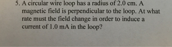 Solved A circular wire loop has a radius of 2.0 cm. A | Chegg.com