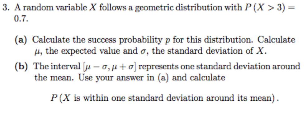 Solved 3, A random variable X follows a geometric | Chegg.com