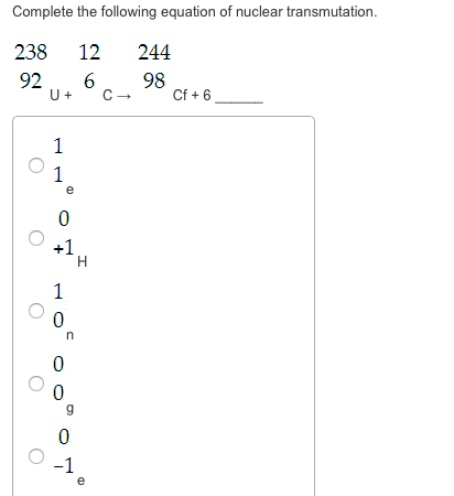 Solved Complete the following equation of nuclear | Chegg.com