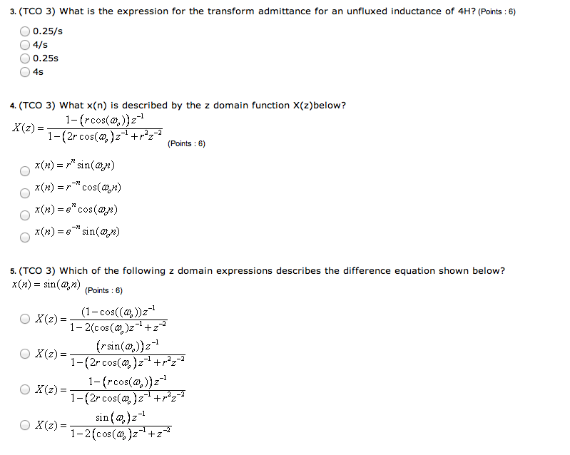 Solved What is the expression for the transform admittance | Chegg.com