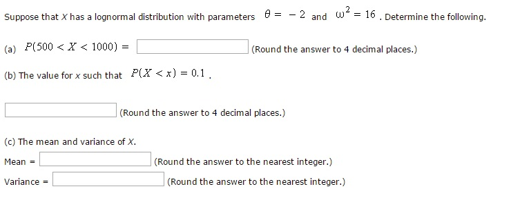 Solved Suppose That X Has A Lognormal Distribution With