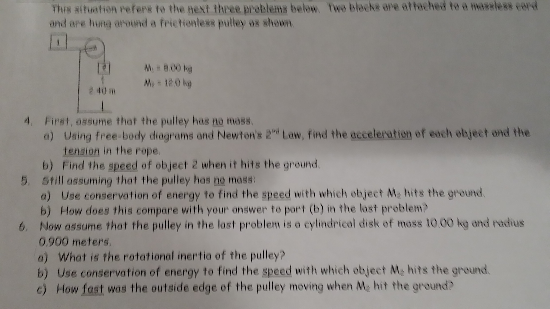 Solved needed help with this rotational energy problems. | Chegg.com