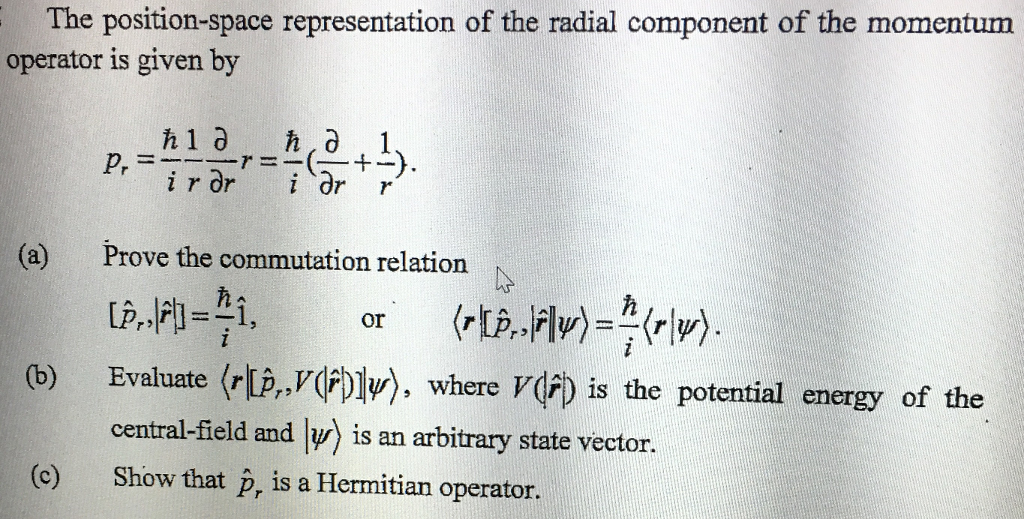The position-space representation of the radial | Chegg.com