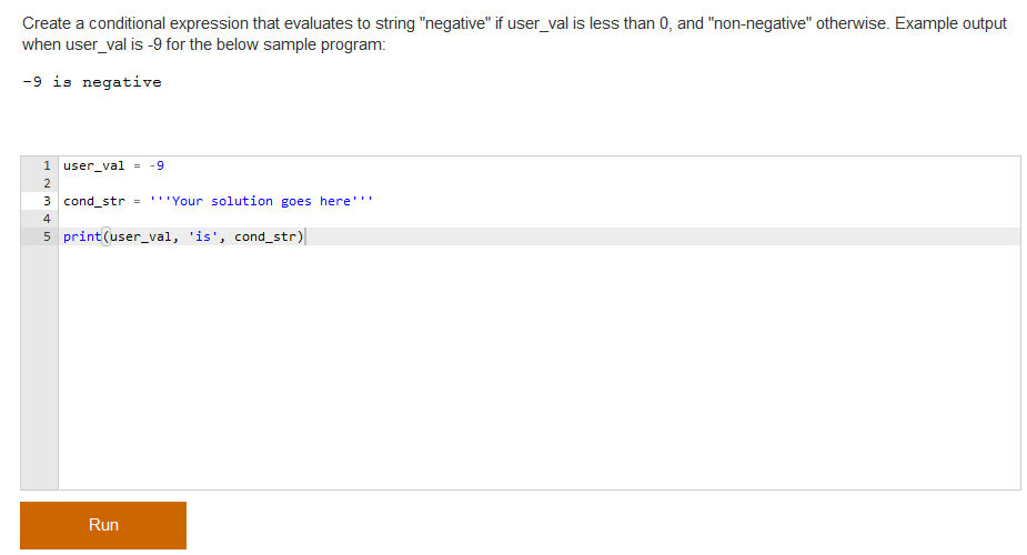 Solved: Challenge Activity 47.1: Conditional Expression: P... | Chegg.com
