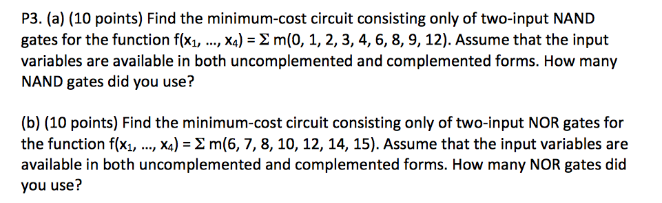 Solved Find the minimum-cost circuit consisting only of | Chegg.com