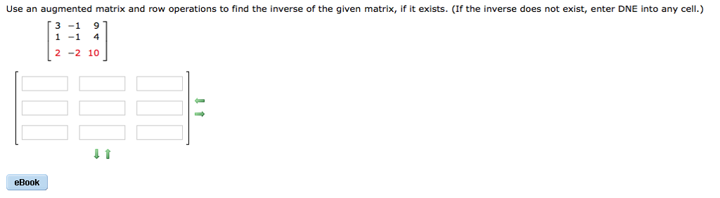 Solved Use an augmented matrix and row operations to find | Chegg.com