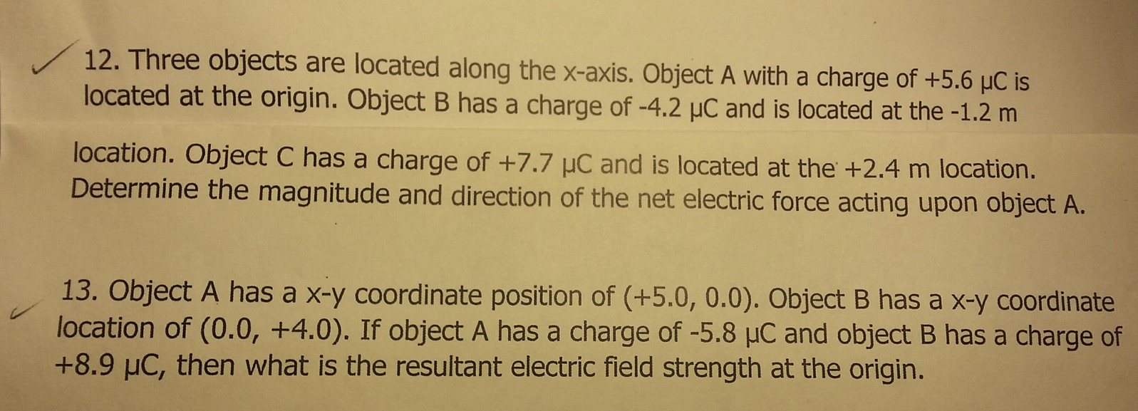 Solved Three objects are located along the x-axis. Object A | Chegg.com