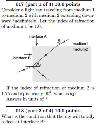 Solved Consider a light ray traveling from medium 1 to | Chegg.com