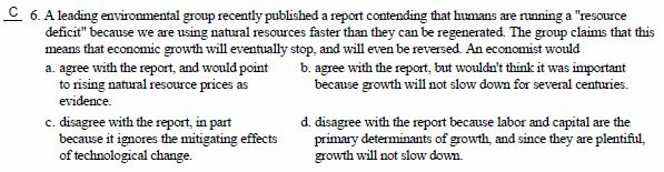 Solved For each question, briefly explain why the choice | Chegg.com