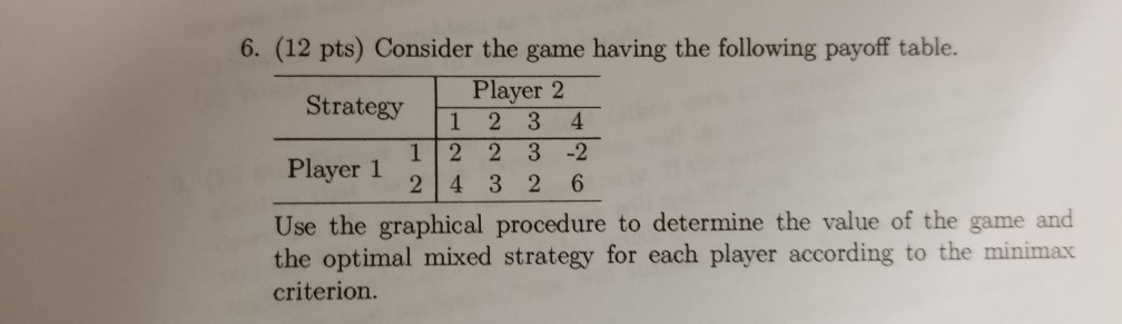 Solved 6. (12 pts) Consider the game having the following | Chegg.com Solved 6. (12 pts) Consider the game having the following | Chegg.com
