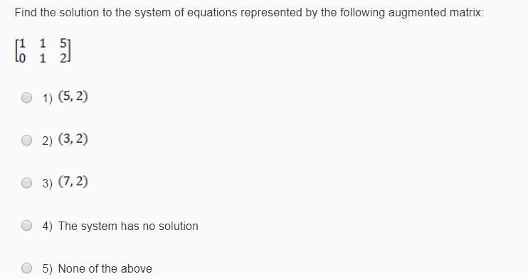 Solved Find the solution to the system of equations | Chegg.com