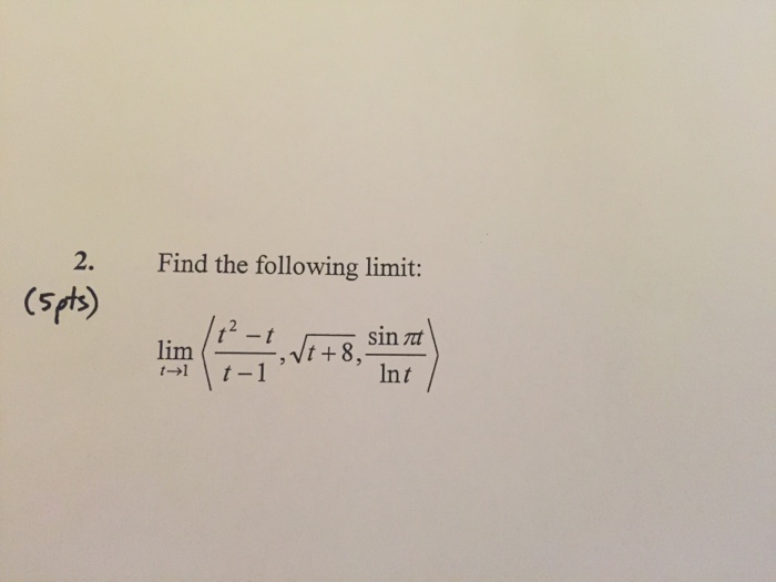 Solved Find the following limit: lim_t rightarrow 1 (t^2 - | Chegg.com