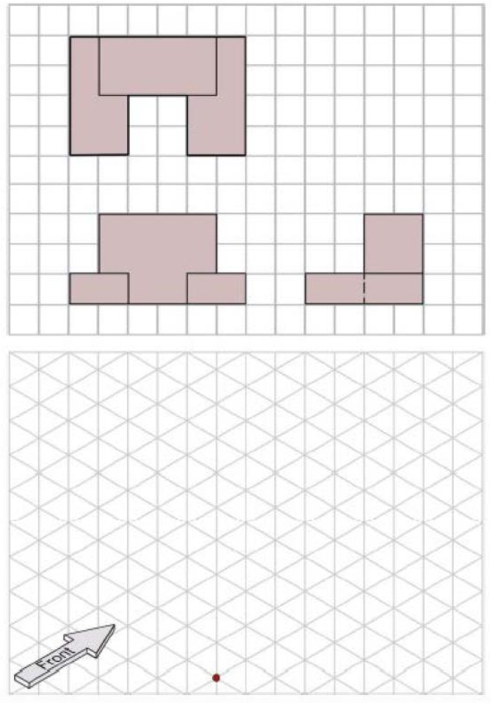 Solved Draw the Isometric Drawing of the blocks below using | Chegg.com