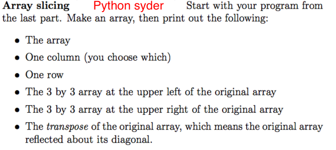 Solved Array slicing Python syderStart with your program | Chegg.com