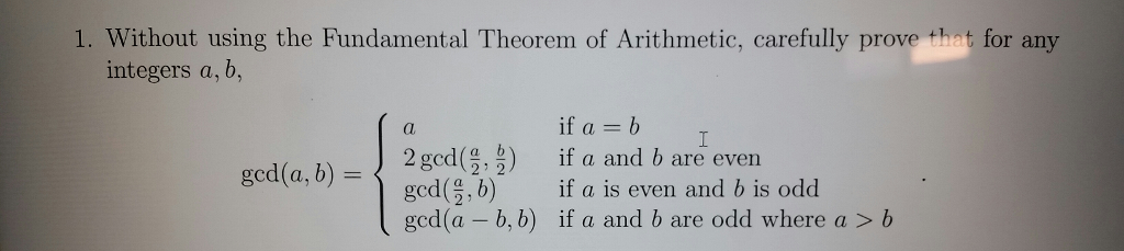 Solved Without using the Fundamental Theorem of Arithmetic, | Chegg.com