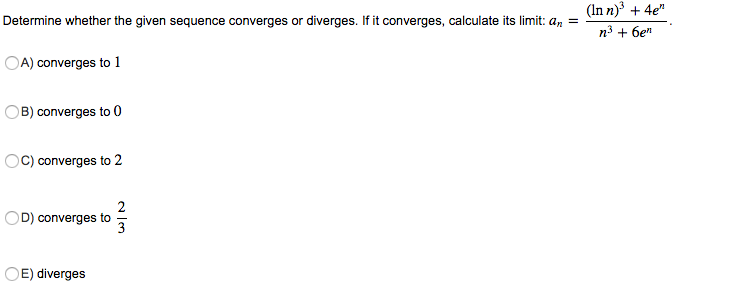 Solved Determine whether the given sequence converges or | Chegg.com