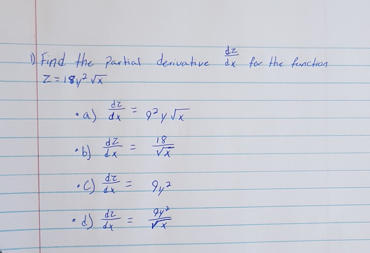Solved d? find tho Parhai derivative dt for the fonctio4 2 | Chegg.com