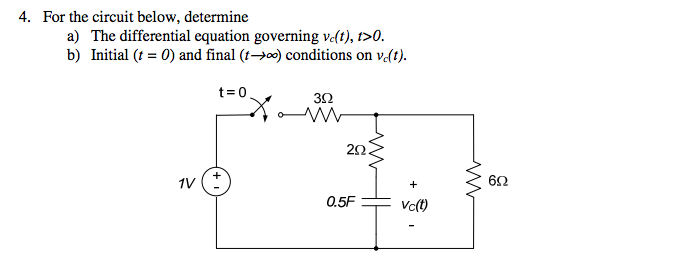 Solved For the circuit below, determine a) The | Chegg.com