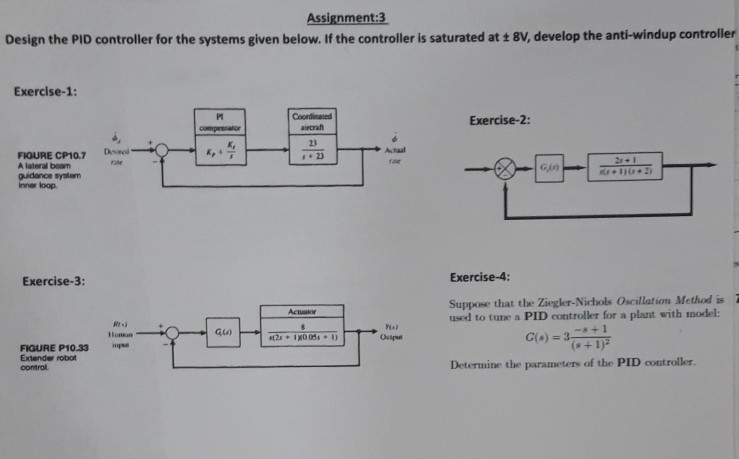 Solved Assignment:3 Design the PID controller for the | Chegg.com