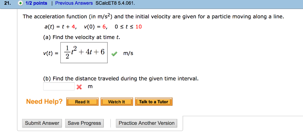 Solved The Acceleration Function In M S 2 And The Initial