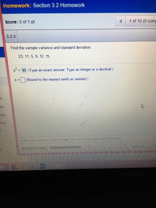 Solved Find the sample variance and standard deviation | Chegg.com