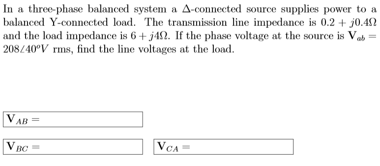 Solved In a three-phase balanced system a Delta-connected | Chegg.com