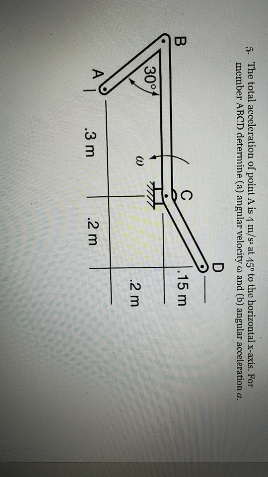 Solved The total acceleration of point A is 4 m/s at 45° to | Chegg.com