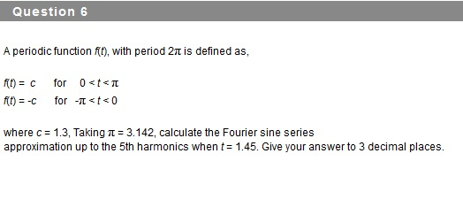 Solved A periodic function f(t), with period 2pi is defined | Chegg.com