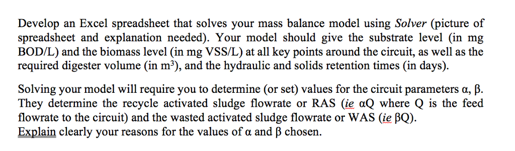 Develop an Excel spreadsheet that solves your mass | Chegg.com