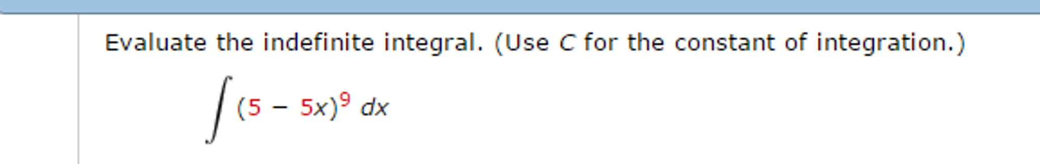 Solved Evaluate the indefinite integral. (Use C for the | Chegg.com