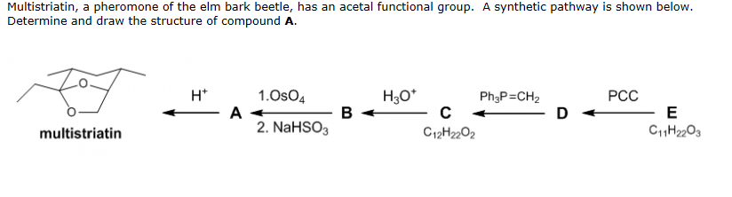 Solved Multistriatin, a pheromone of the elm bark beetle, | Chegg.com