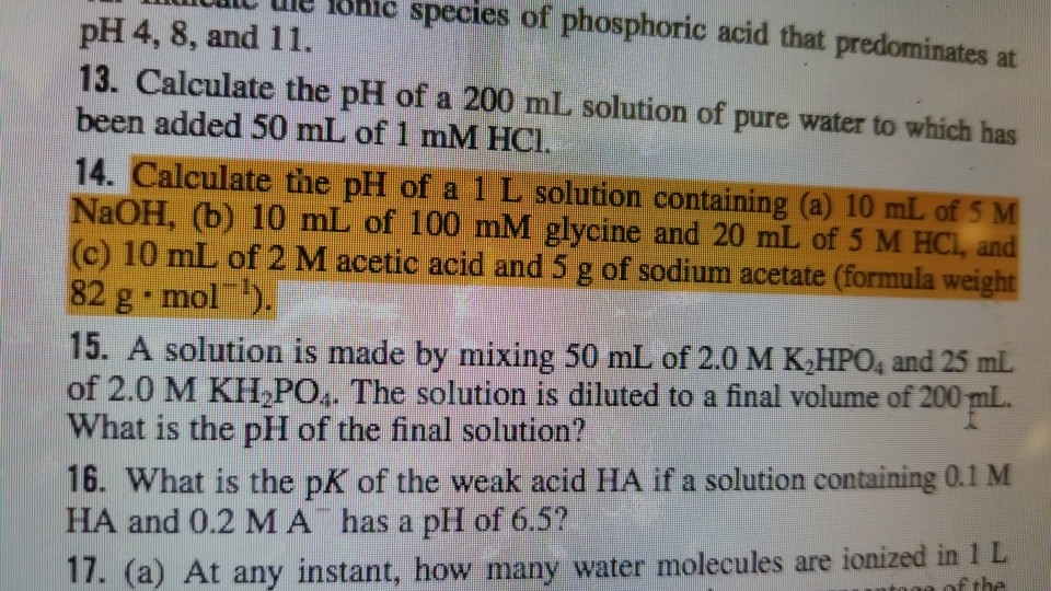 Solved Calculate the pH of a 200 mL solution of pure water | Chegg.com