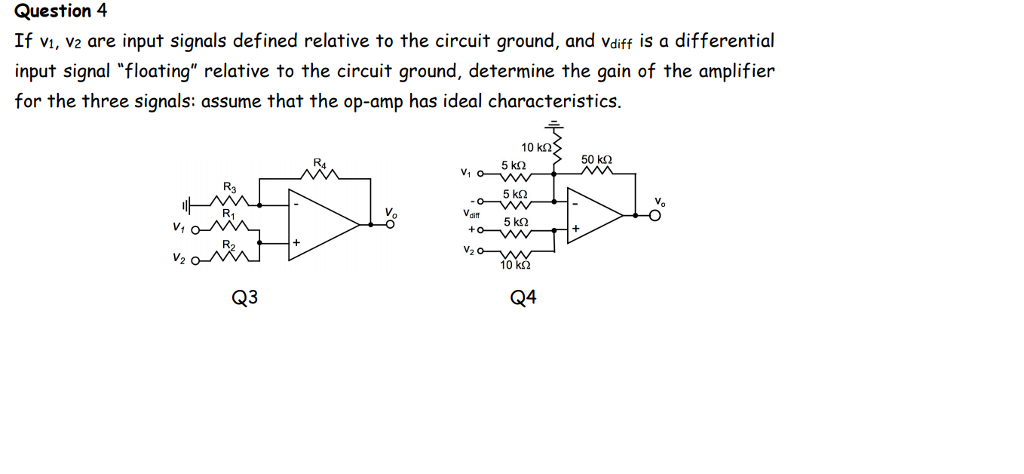 Solved Question 4 If vi, v2 are input signals defined | Chegg.com