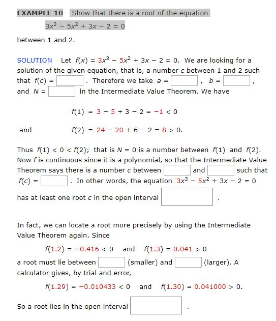 Solved EXAMPLE 10 Show that there is a root of the equation | Chegg.com