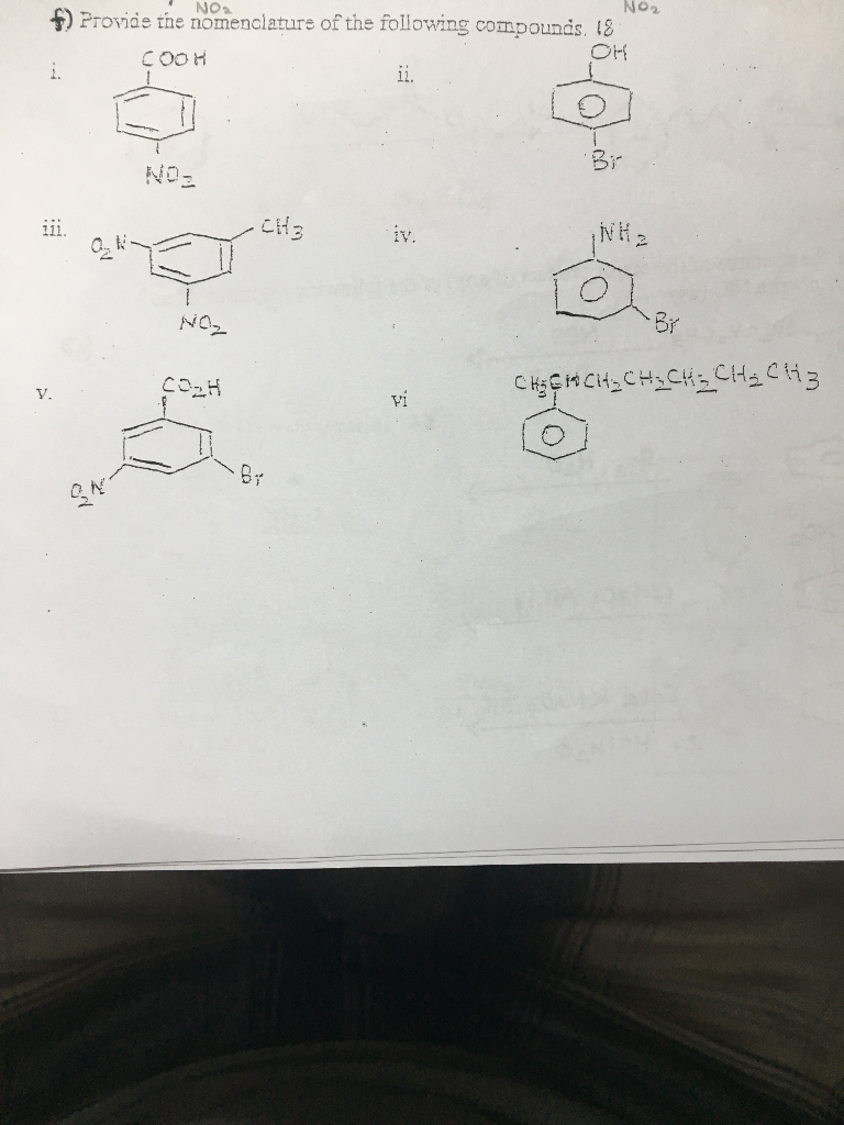 Solved Provide the nomenclature of the following compounds. | Chegg.com
