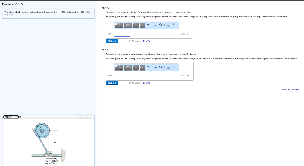 Solved The slider block has the motion shown. Suppose that r | Chegg.com