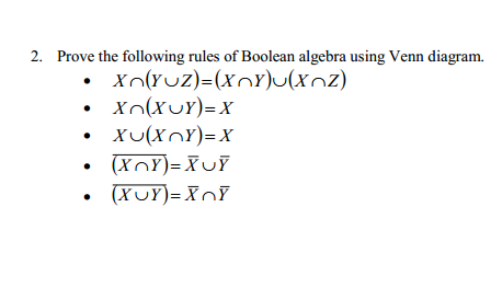 Solved 2. Prove the following rules of Boolean algebra using | Chegg.com
