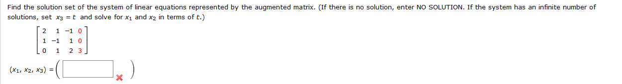 Solved Find the solution set of the system of linear | Chegg.com