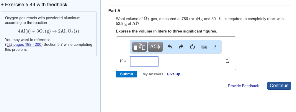 Solved What volume of O2 gas, measured at 760 mmHg and 30 | Chegg.com