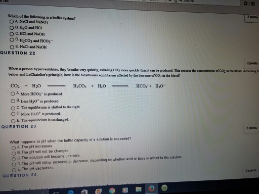 Solved Which of the following is a buffer system? NaCl and | Chegg.com