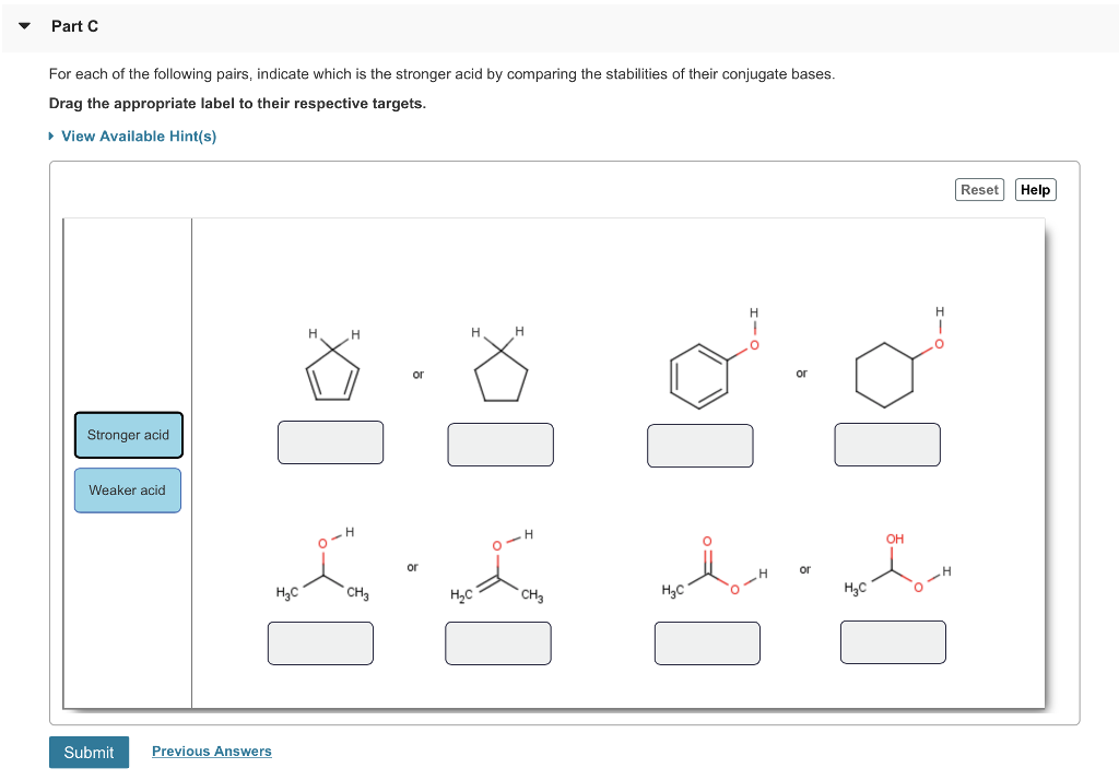 Solved PartC For each of the following pairs, indicate which | Chegg.com