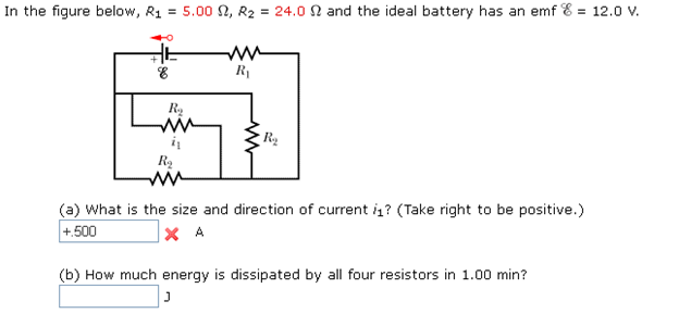 Solved In the figure below, R1 5.00 2, R2 24.0 2 and the | Chegg.com