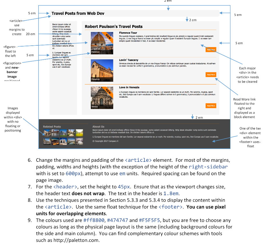 Using the provided HTML file and images, correctly | Chegg.com