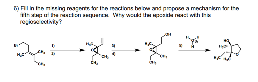 Solved 6) Fill in the missing reagents for the reactions | Chegg.com