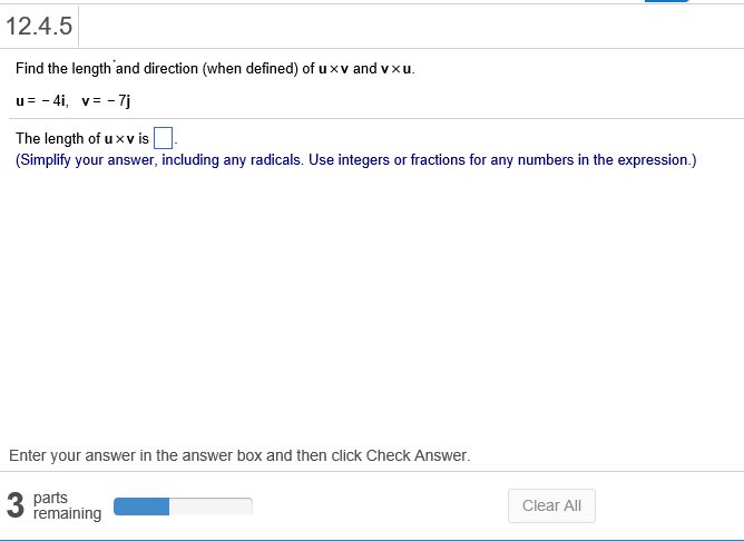 Solved Find the length and direction (when defined) of u | Chegg.com