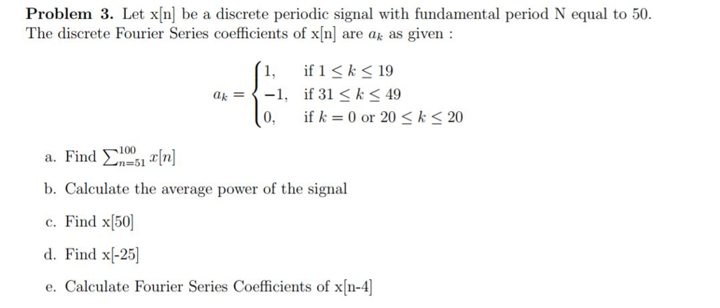 Solved Problem 3. Let x[n] be a discrete periodic signal | Chegg.com