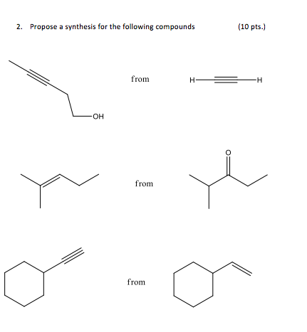 Solved Propose a synthesis for the following compounds | Chegg.com