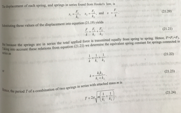 Solved The displacement of each spring, and springs in | Chegg.com